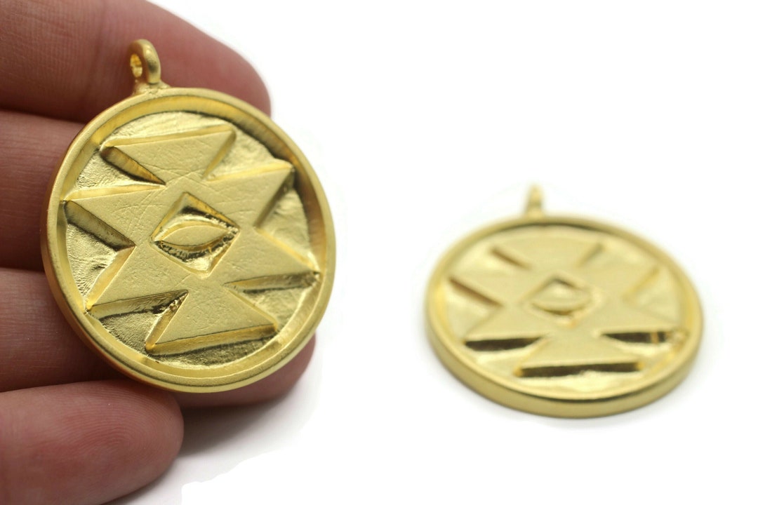 24K Matt Gold Mini Pyramids Celtic Necklace, Nordic Norse Scandinavian ...