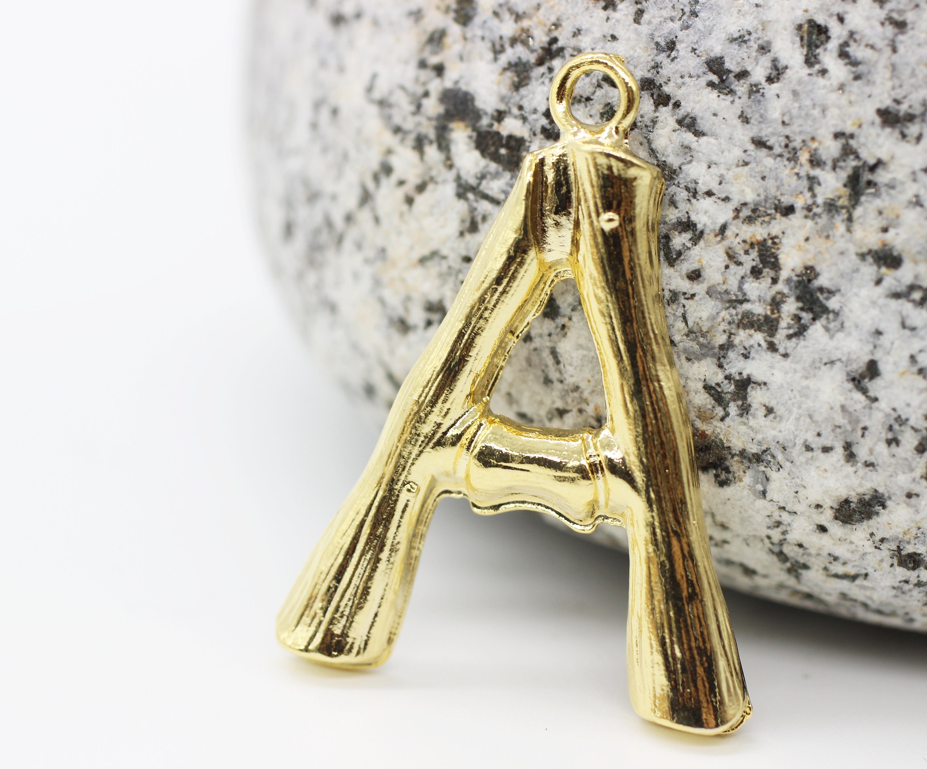 Letter A Initial Alphabet Letter Pendant Necklace 24k Shiny - Etsy