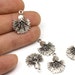 Matt Silver Carnation Charms, 21x16mm Carnation Pendants, Brass ...
