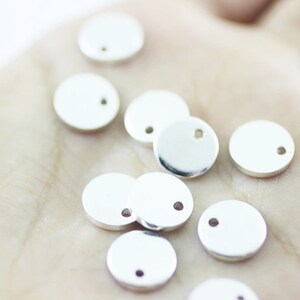 1.2x10mm Shiny Silver Plated Disc, Solid Brass Disc, Round Stamping ...