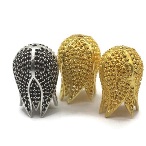 Choose Your Tulip Bead Cap, Shiny Gold, Matte Gold, Silver Plated Tulip ...