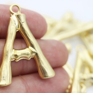 Matt Gold Letter A, Initial Alphabet Letter Pendant Necklace 24k Gold ...