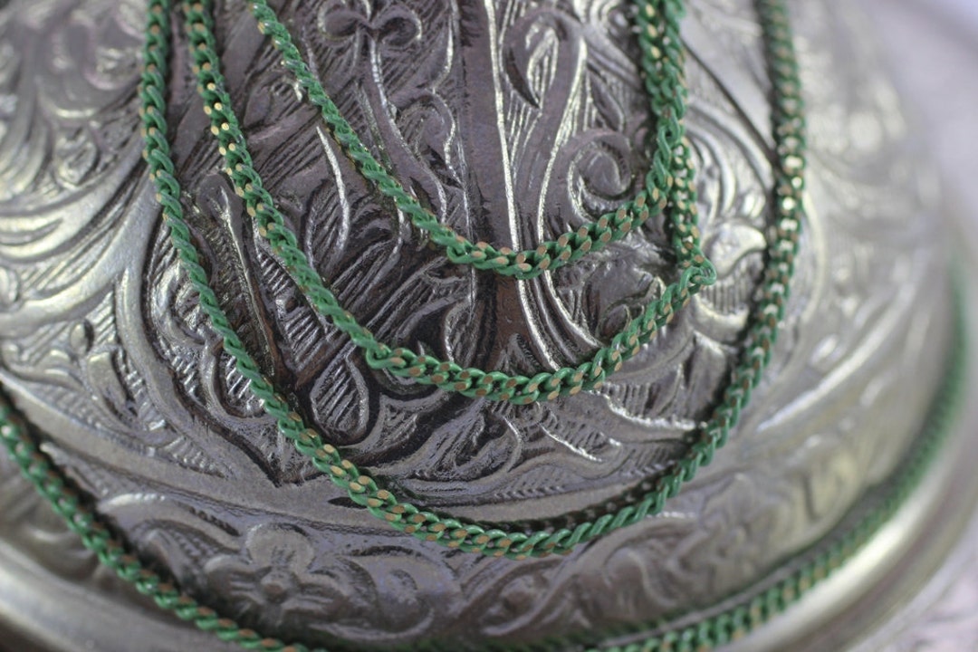 1.5mm Green Chain Link, Brass Chains, Loose Chain, Gold Chain, - Tiny ...