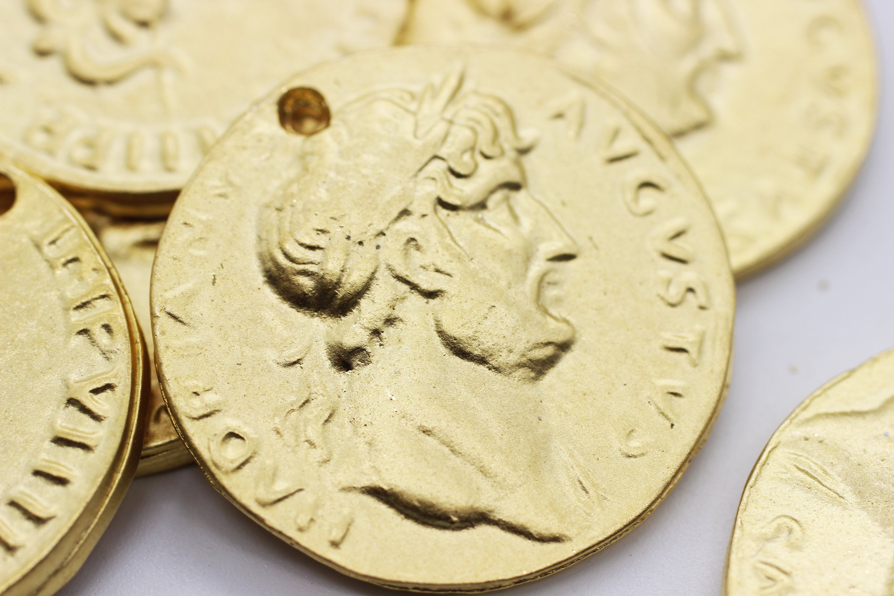 Roman Empire Coins Matt Gold Coins Gold Pendant Double Side | Etsy