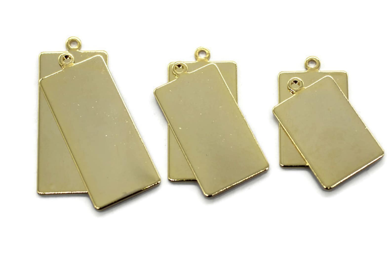 14x23mm Shiny Gold Rectangle Blanks Rectangle Stamping - Etsy