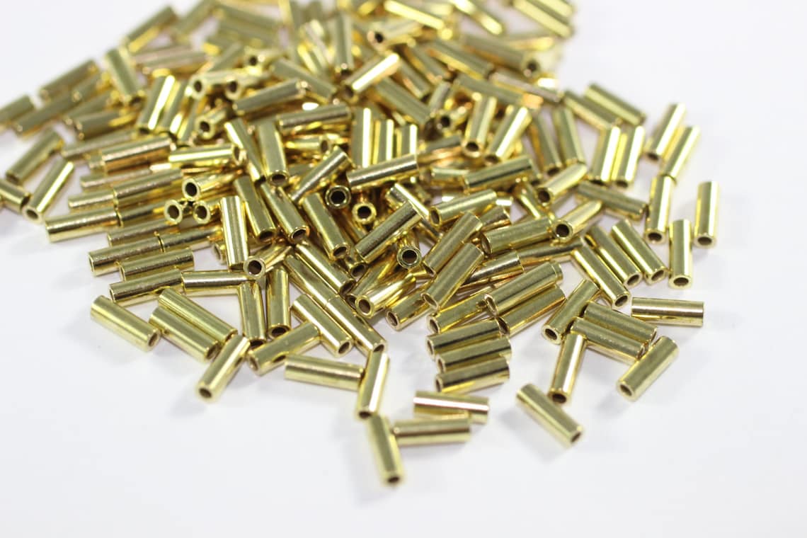 Gold Tone Tube Connectors 2x5 Mm, Mini Spacer Tubes, Tube Beads, Mini ...