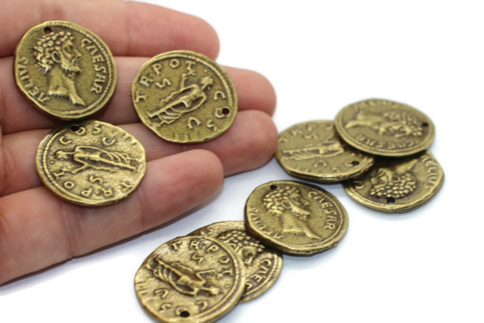 Roman Empire Emperor Ceasar Replica Coin, Antique Bronze Coins, 27 Mm ...