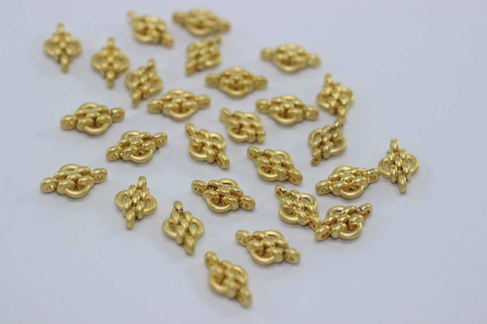 Gold Plated Charm Connector With Two Holes 7x12mm Necklace | Etsy