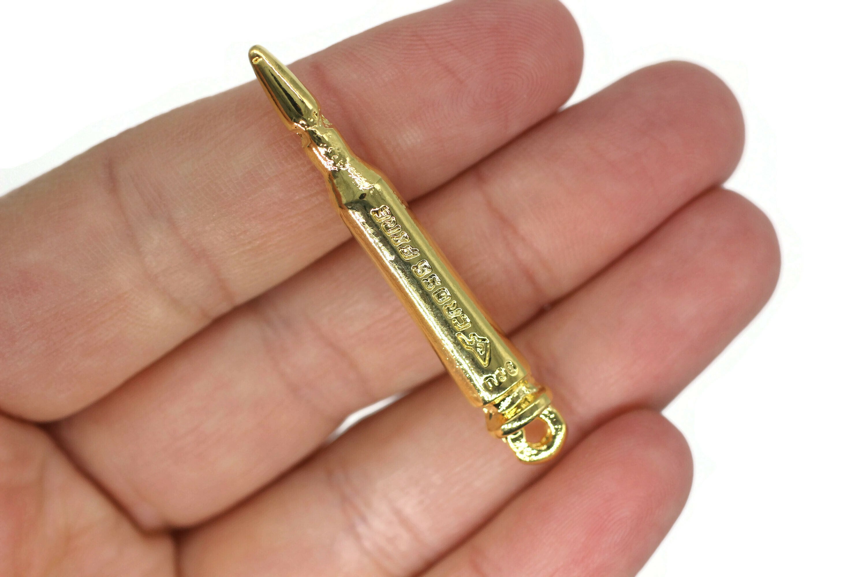 Shiny Gold Plated AWP Scoped Rifle Pendant Necklace 7x49 mm | Etsy