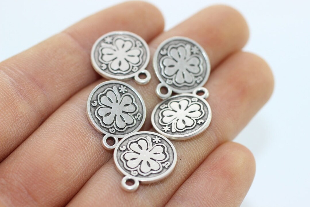 Silver Plated Clover Pendant 18 Mm Silver Plated Clover Charm - Clover ...