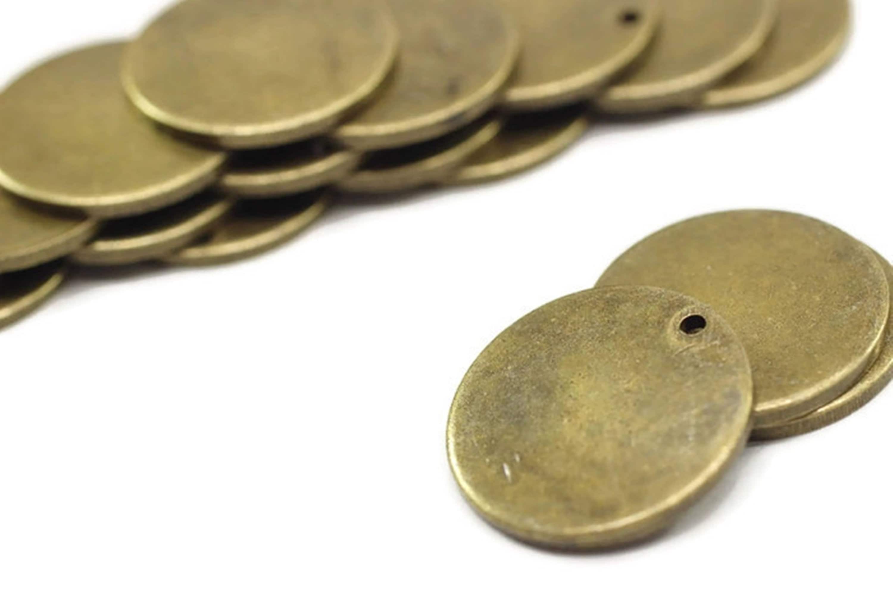 1.4x20mm Antique Bronze Disc, Hand Stamping Disc, 20mm Disc Necklace ...