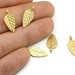 Gold Leaf Pendant, Mini Leaf Pendant, Gold Plated Leaf Charms, 9x19mm ...