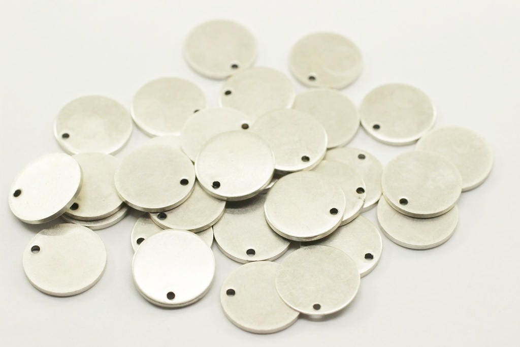 1.4x16mm Matt Silver Disc, Solid Brass Disc, Round Stamping Discs ...
