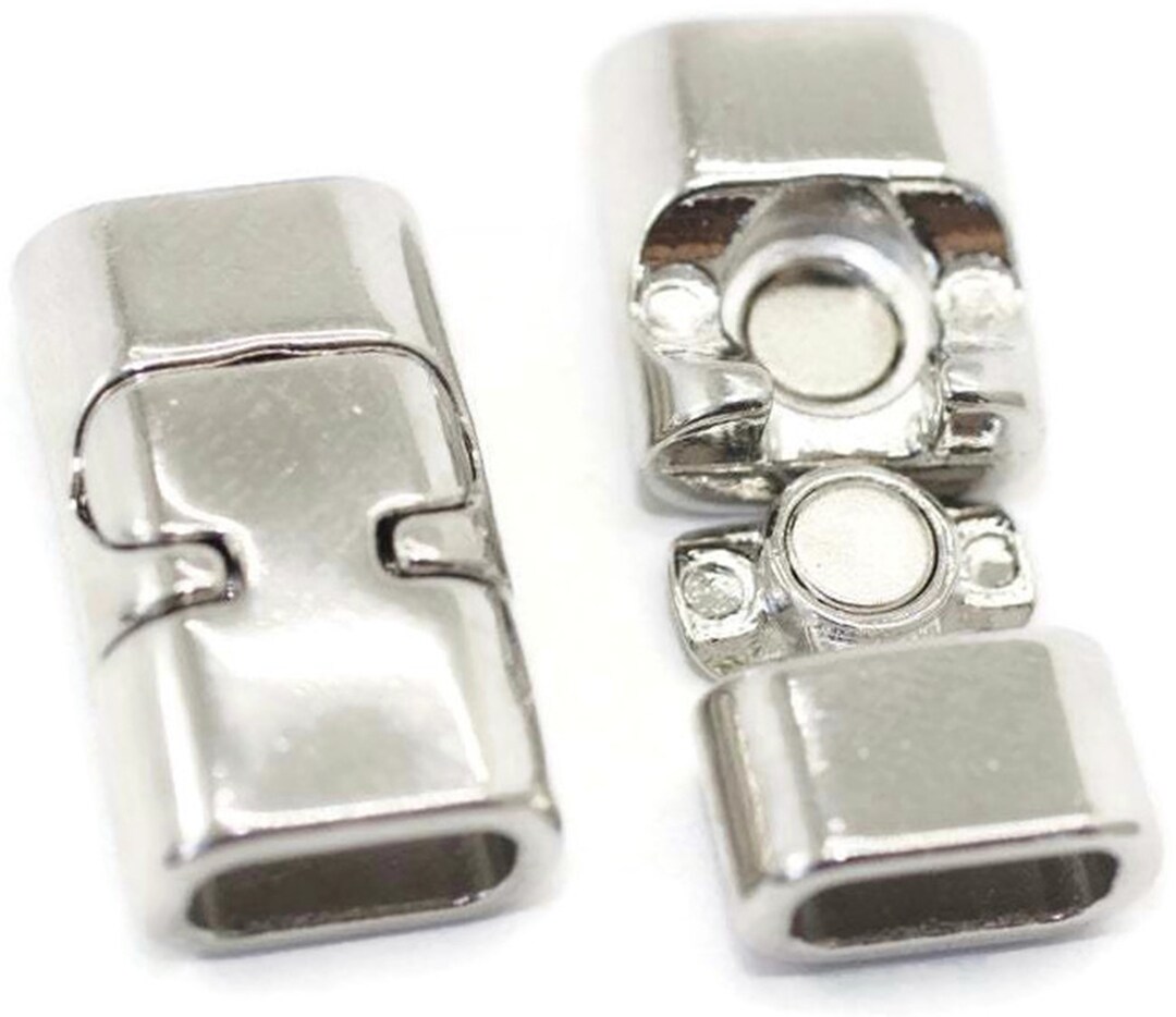 Antique Silver Flat Magnetic Clasps, 14x24mm Strong Magnet Clasp for ...