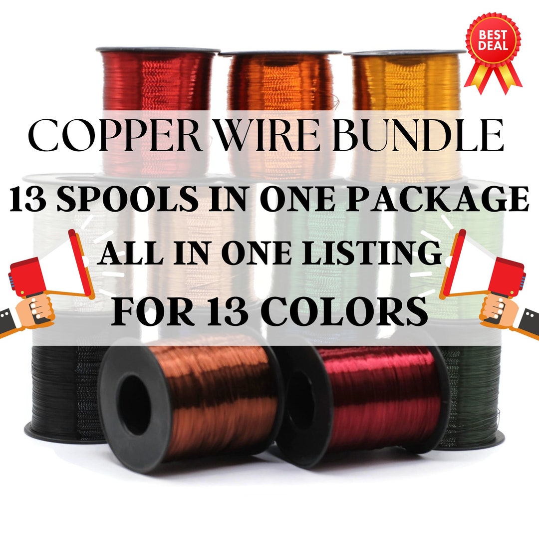 2400 Feet Copper Wire in Each Spool, All in One Jewelry Wire Pack, 13 ...