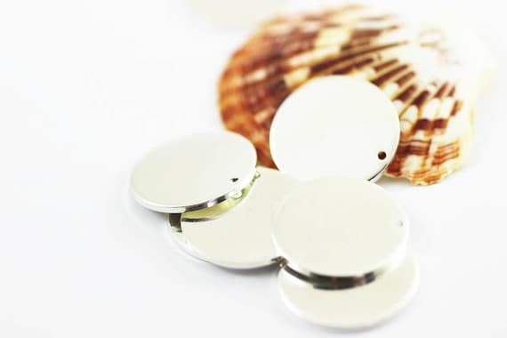 1.4x25mm Shiny Silver Plated Disc Round Stamping Discs | Etsy