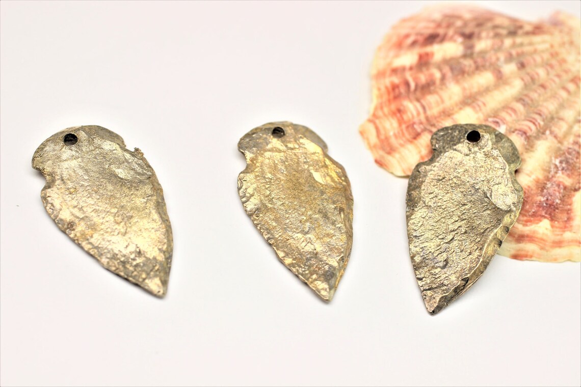 Raw Brass Arrowhead Pendant - 21x37.5 Mm Large Arrow Head Charms, Arrow ...