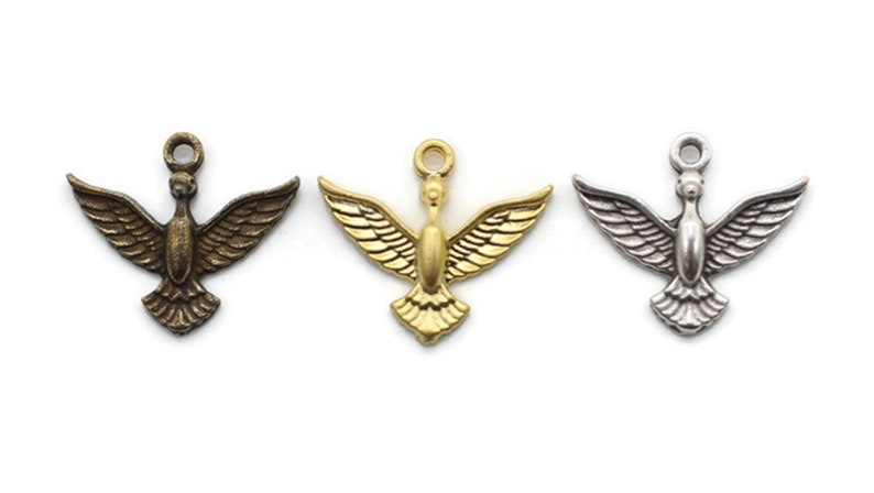 16x19 Mm Matt Silver Plated Albatross Necklace, Early Bird Pendant ...
