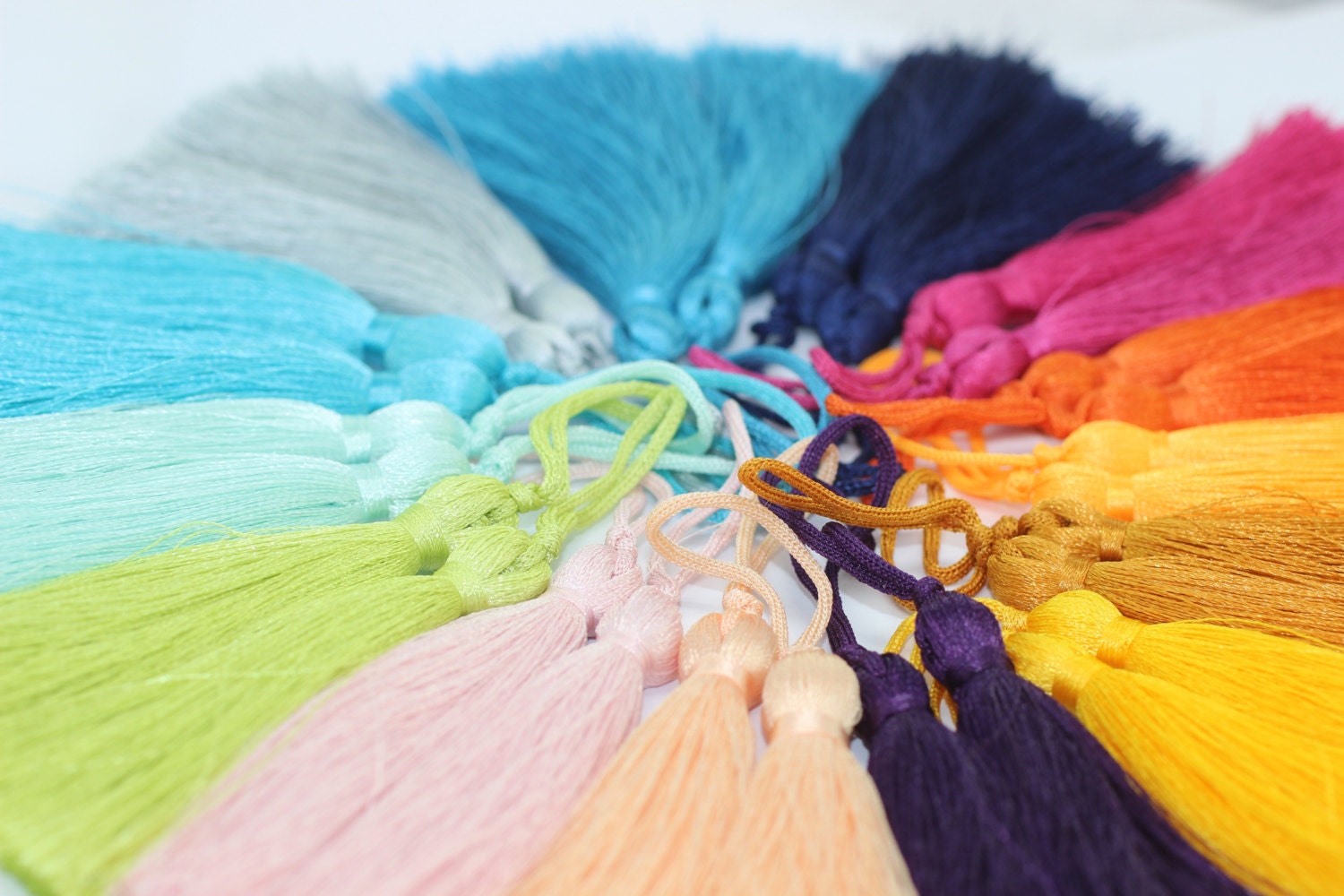 Pick Your Color Silky Lux Tassels 80 mm Long Thick Tassels | Etsy