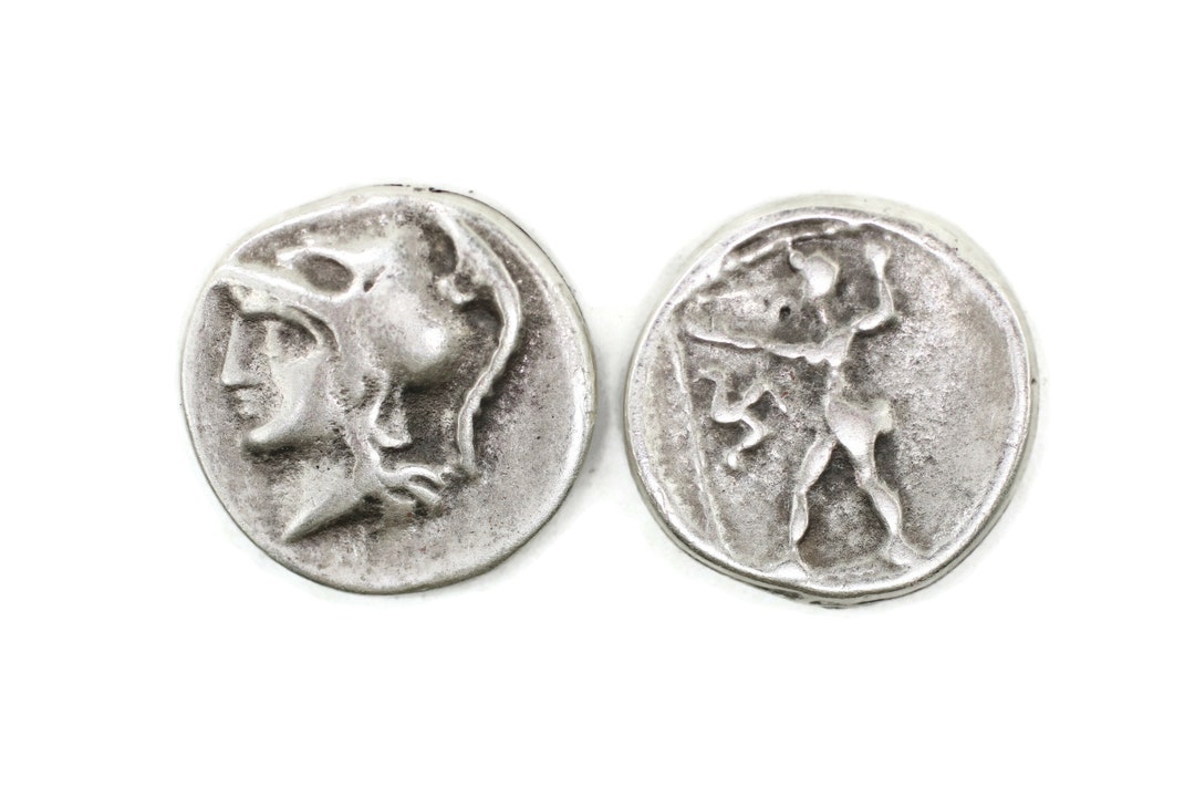 Athena Antique Silver Minerva Coins, 23mm Roman Empire Artifact ...
