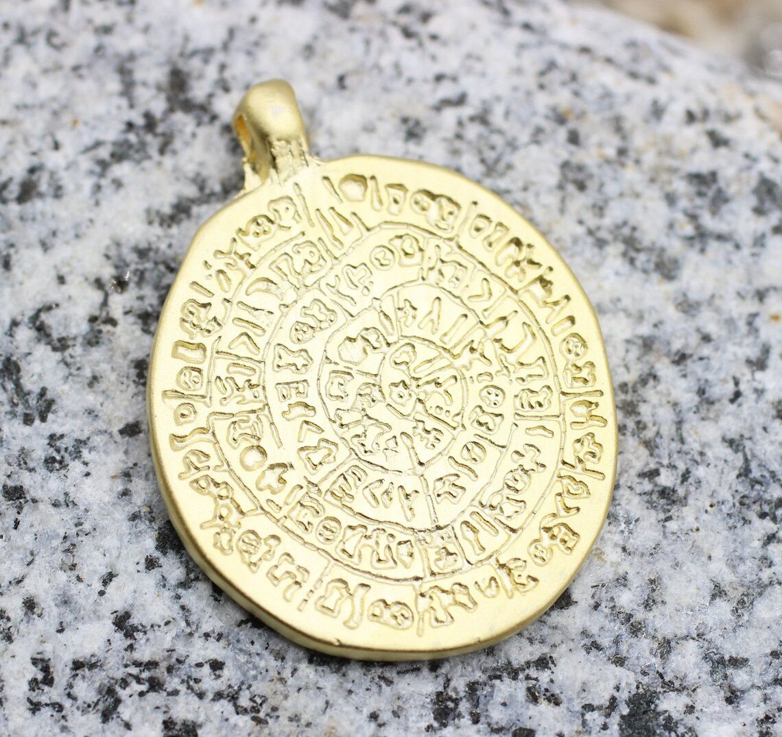 Matt Gold Coin Pendant 29x38mm Greek Coins Egypt Coin | Etsy