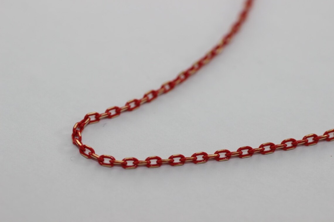 1.5x2.5 Mm Red Chain Link Brass Chains Loose Chain Gold | Etsy