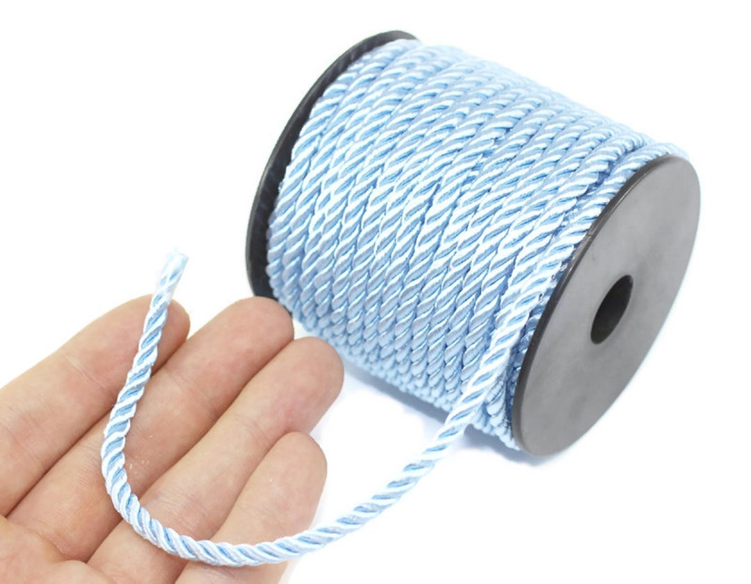 Sky Blue Rayon Rope, 4 Mm, Blue Cord, Twisted Braid Cords, Artificial ...
