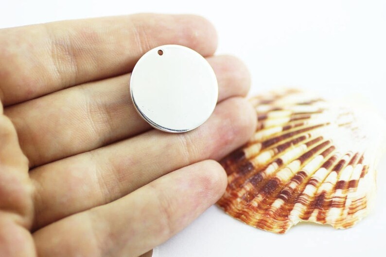 1.4x25mm Shiny Silver Plated Disc Round Stamping Discs | Etsy