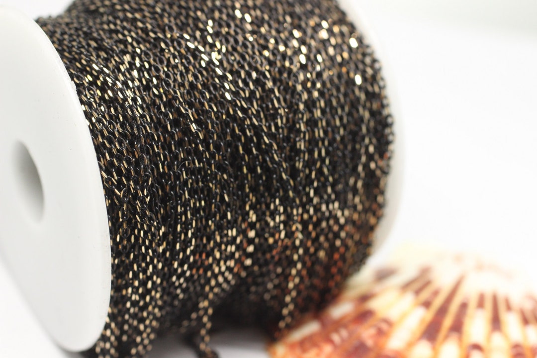 1.5 X 2 Mm Black Chain Link, Brass Chains, Loose Chain, Gold Chain ...