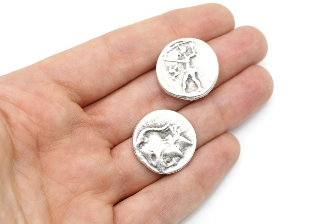 Roman Women With Helmet Antique Silver Coins, 23mm Roman Empire ...