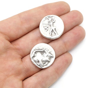 Athena Antique Silver Minerva Coins, 23mm Roman Empire Artifact ...