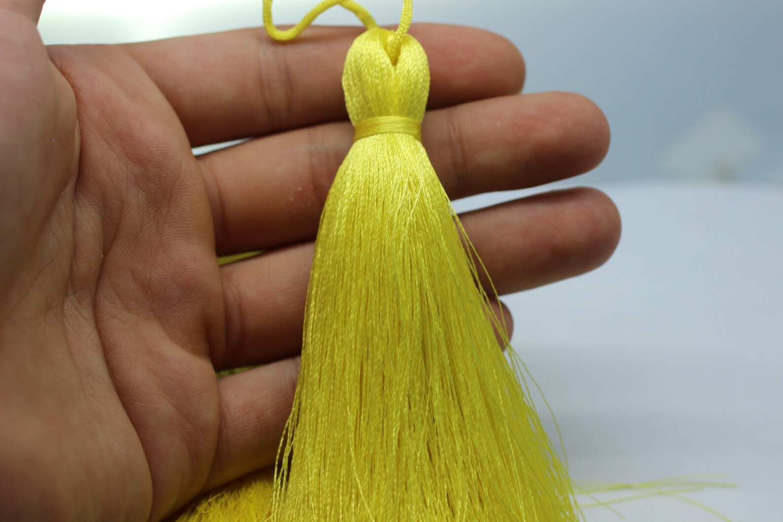 110 Mm Yellow Extra Large Tassels, Silky Tassels, Tassel Pendants ...