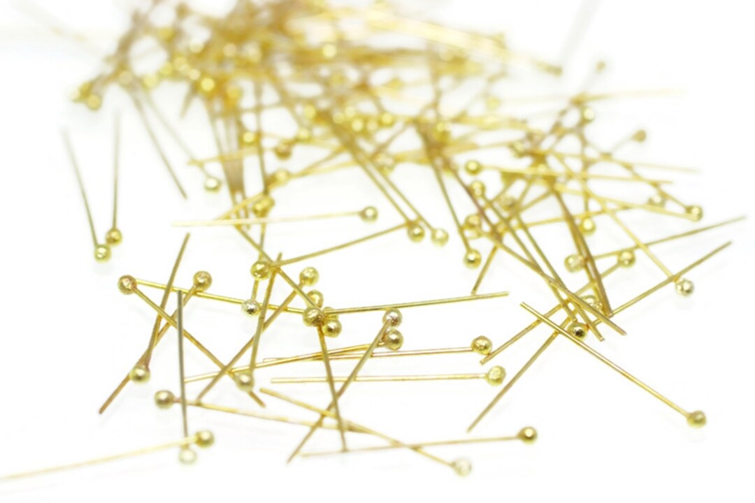 Gold Tone Ball Head Pin - 0.6 Mm X 15/20/25/30/35/40/50/60 Mm Ball Head ...