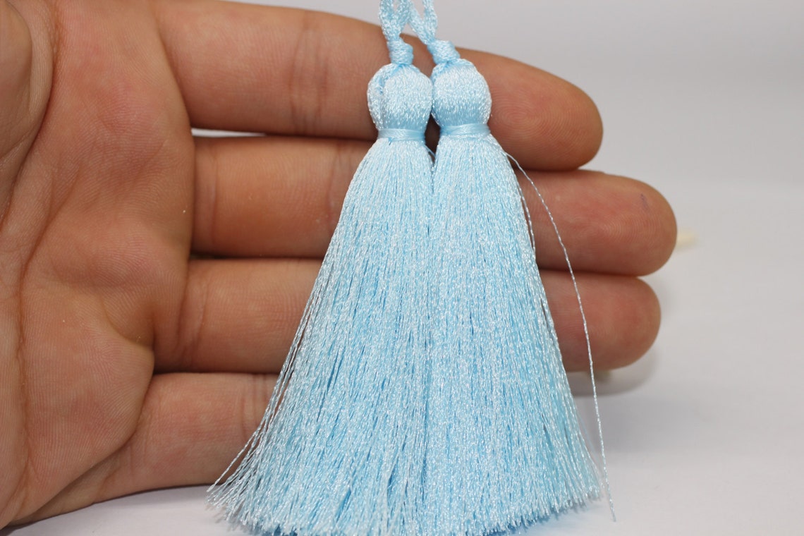 Ocean Blue Lux Tassels - 80 Mm Long Thick Tassels - for Your Lovely Diy ...