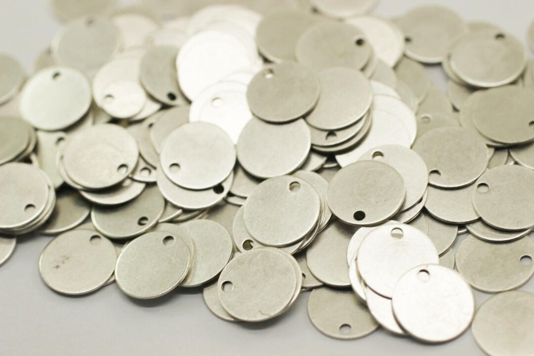 12 Mm Matt Silver Plated Coins Charm, Round Stamping Discs, Stamping ...
