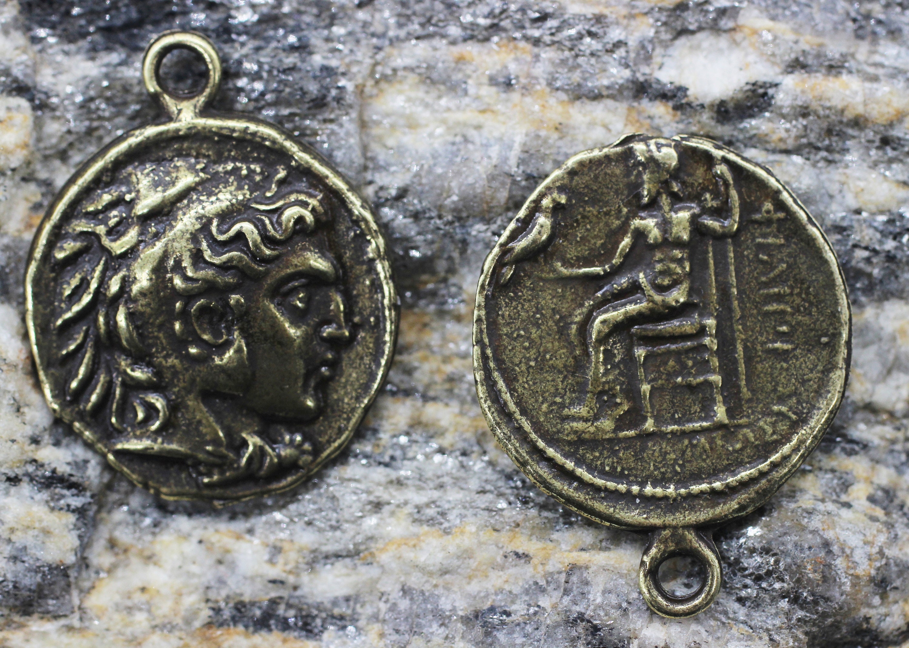 Bronze Coin Charms, 25x32mm Athens Pendant, Double Side Charms, Roman ...