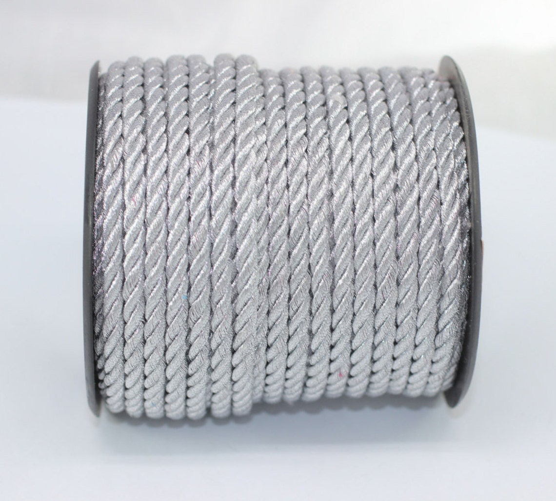 Grey Rayon Rope 4 mm 015 inch Grey cord Twisted Braid | Etsy