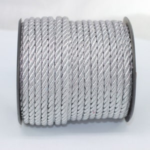 Grey Rayon Rope, 4 Mm (0,15 Inch), Grey Cord, Twisted Braid Cords ...