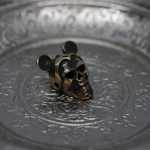 1 Pc Solid Bronze Mickey Mouse Skull Beads, 16 X 18 Mm Skull Beads With ...