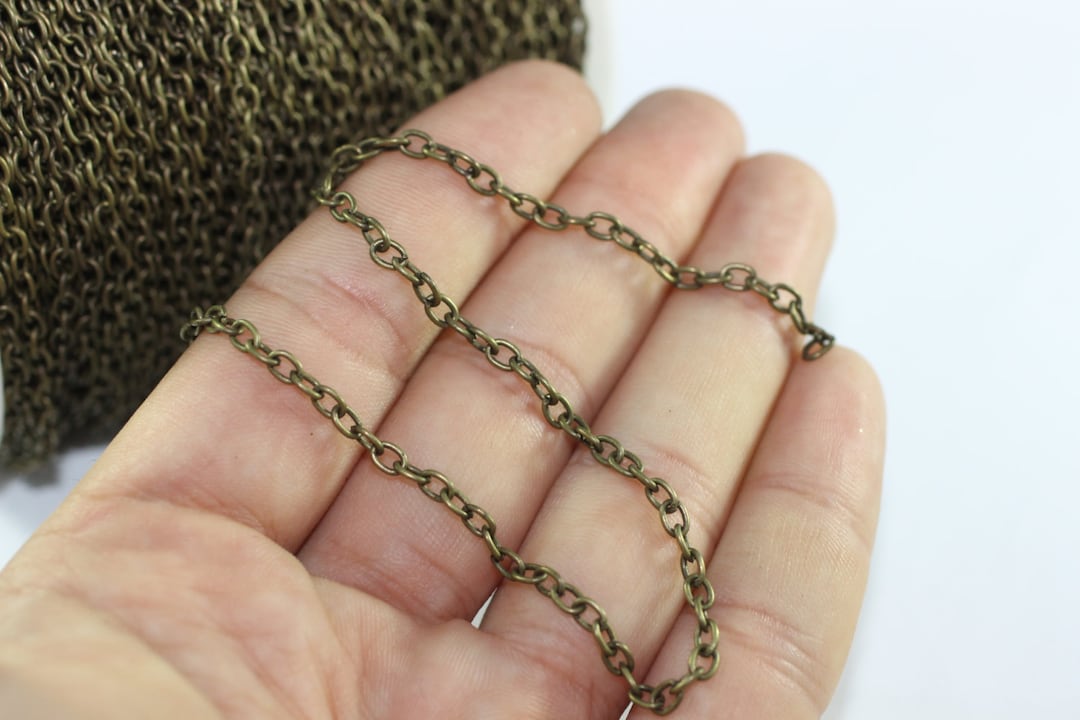 Antique Bronze Open Link Chains 2x3 Mm Oval Link Chain, Box Chains ...