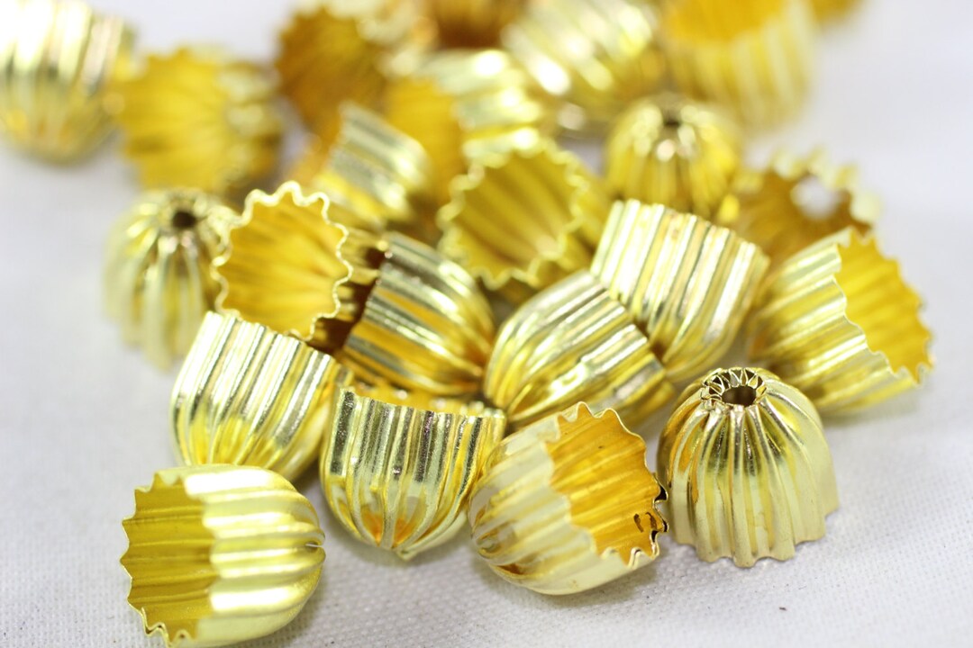 Raw Brass Serrated Bead Caps 7x8 Mm, Tassel Caps, Raw Brass Findings ...