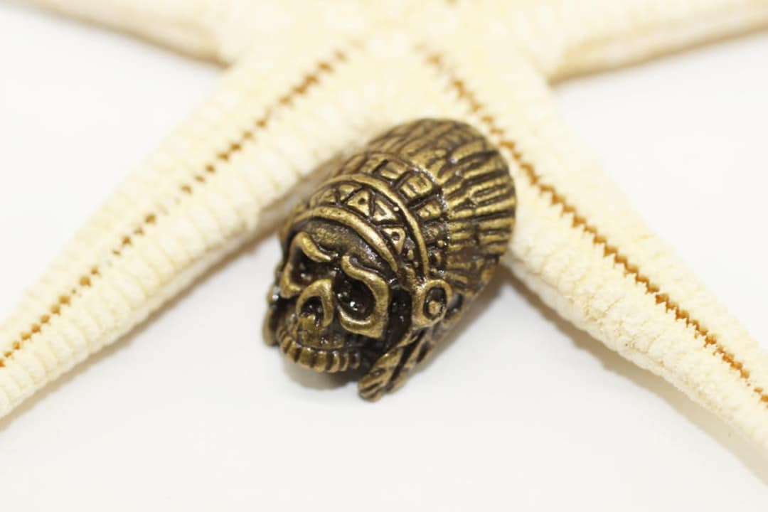 Antique Bronze Aztec Warrior Beads, Aztec Beads, 20 Mm Indian Charm ...