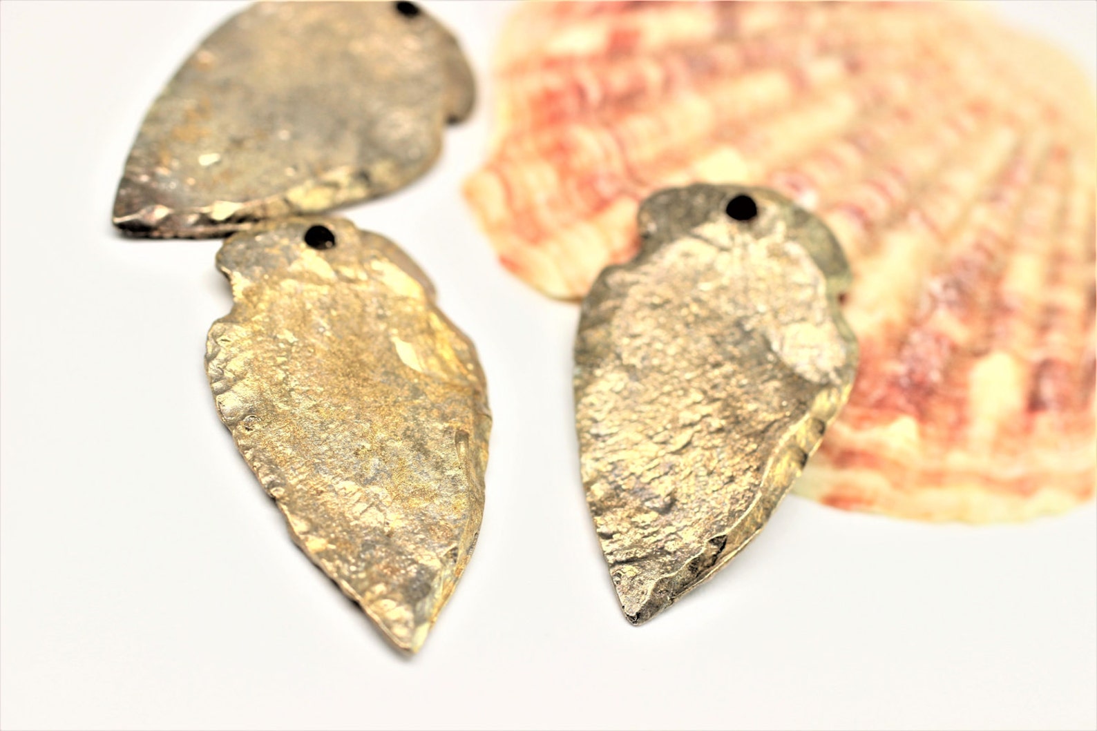 Raw Brass Arrowhead Pendant - 21x37.5 Mm Large Arrow Head Charms, Arrow ...
