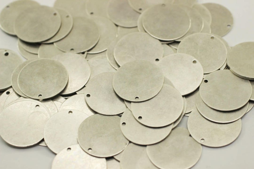 20 Mm Matt Silver Plated Coins Charm, Round Stamping Discs, Stamping ...