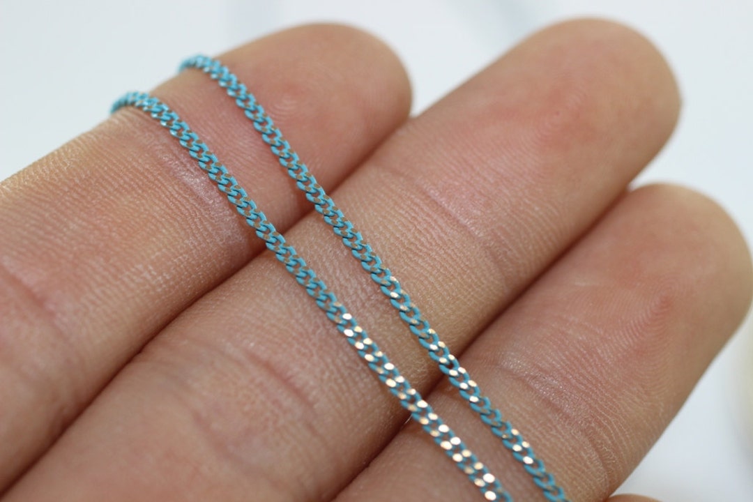 1.5mm Blue Chain Link, Brass Chains, Loose Chain, Gold Chain, - Tiny ...