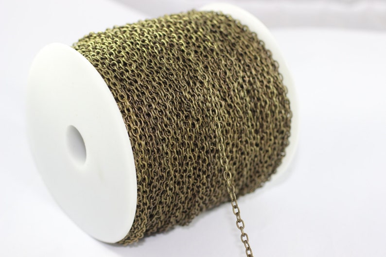 Antique Bronze Open Link Chains 2x3 Mm Oval Link Chain Box - Etsy