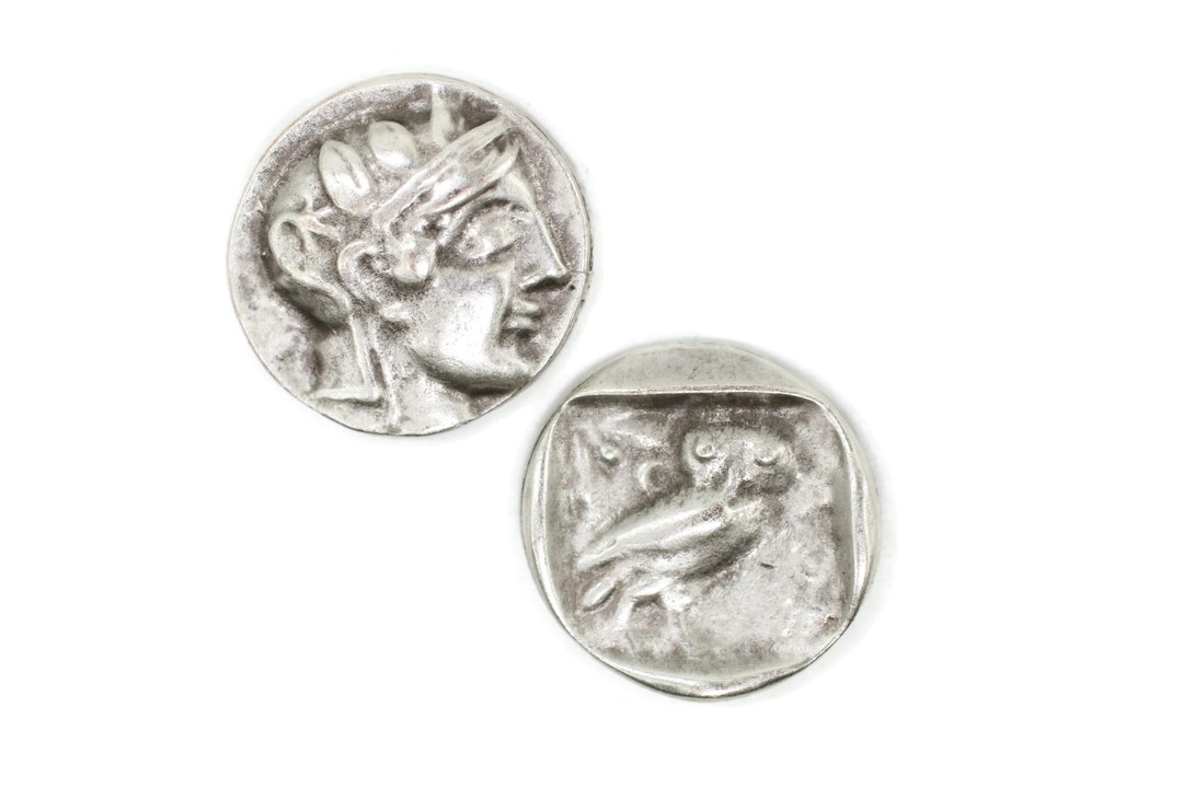 Athena Antique Silver Minerva Coins, 21 Mm Roman Empire Artifact ...