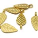 Gold Leaf Pendant, Mini Leaf Pendant, Gold Plated Leaf Charms, 9x19mm ...