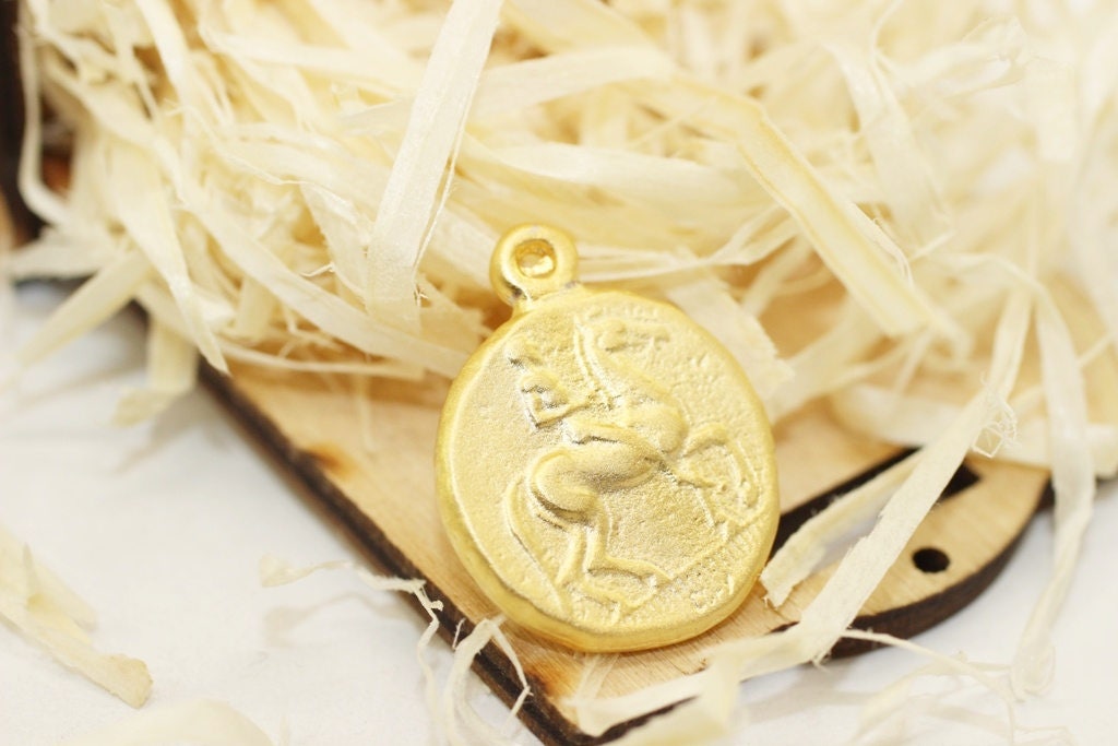 Matt Gold Plated Coins 20x25 Mm Gold Pendant Double Side - Etsy