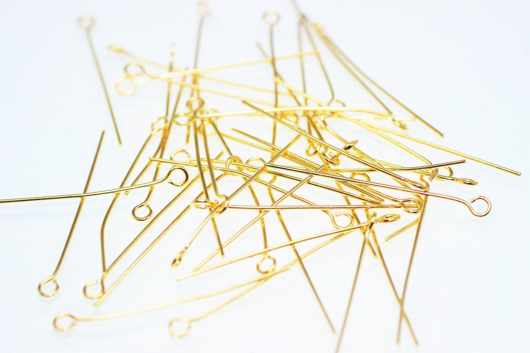 Gold Plated Eye Pin - 0.85 Mm X 15/20/25/30/35/40/50/60 Mm Eye Pins ...